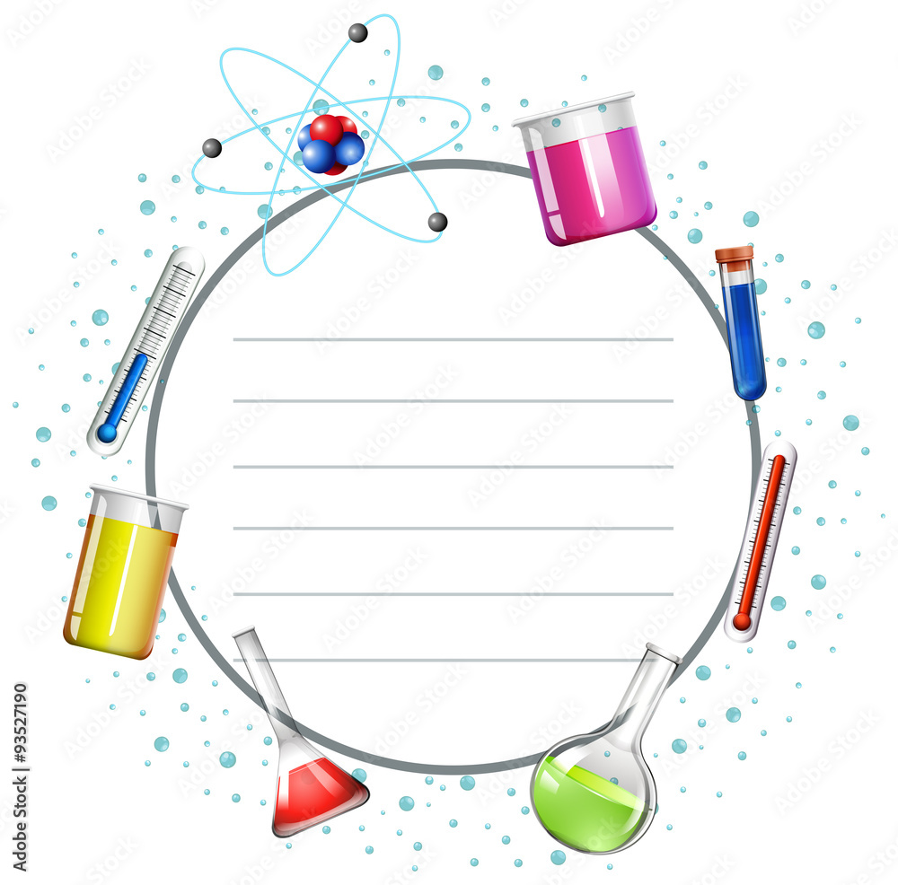 Border design with science equipments Stock Vector | Adobe Stock