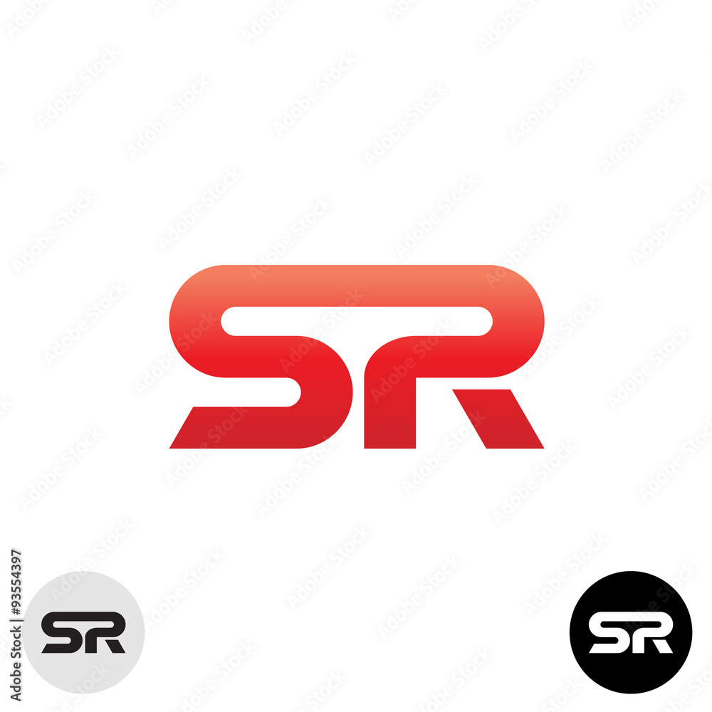 Two letters S and R ligature logo. Dynamic, sport, science moder Stock ...