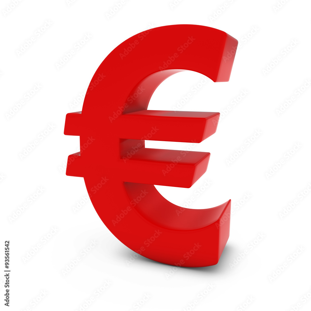 Red Euro Symbol Isolated on White Background Stock Illustration | Adobe ...