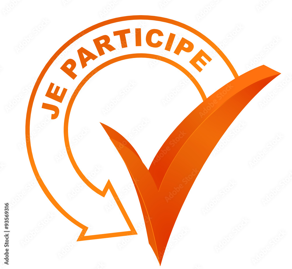 je participe su symbole validé orange Stock Vector | Adobe Stock