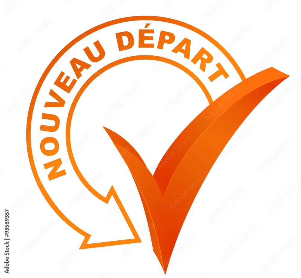 nouveau départ sur symbole validé orange Stock Vector | Adobe Stock
