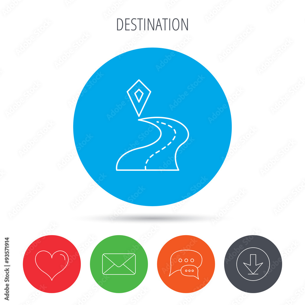 Destination pointer icon. Road location sign. Stock Vector | Adobe Stock