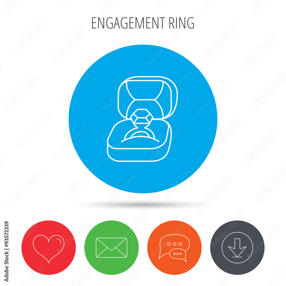 Engagement ring icon. Jewellery box sign. Stock Vector | Adobe Stock