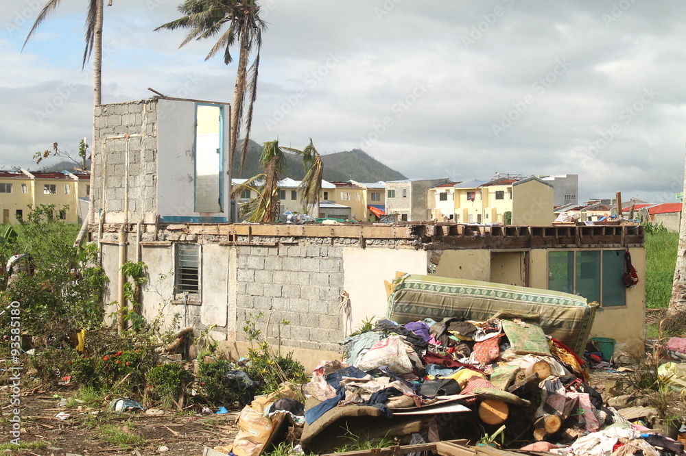 Poster House damaged by strong typhoon in the Philippines – Wall Art ...