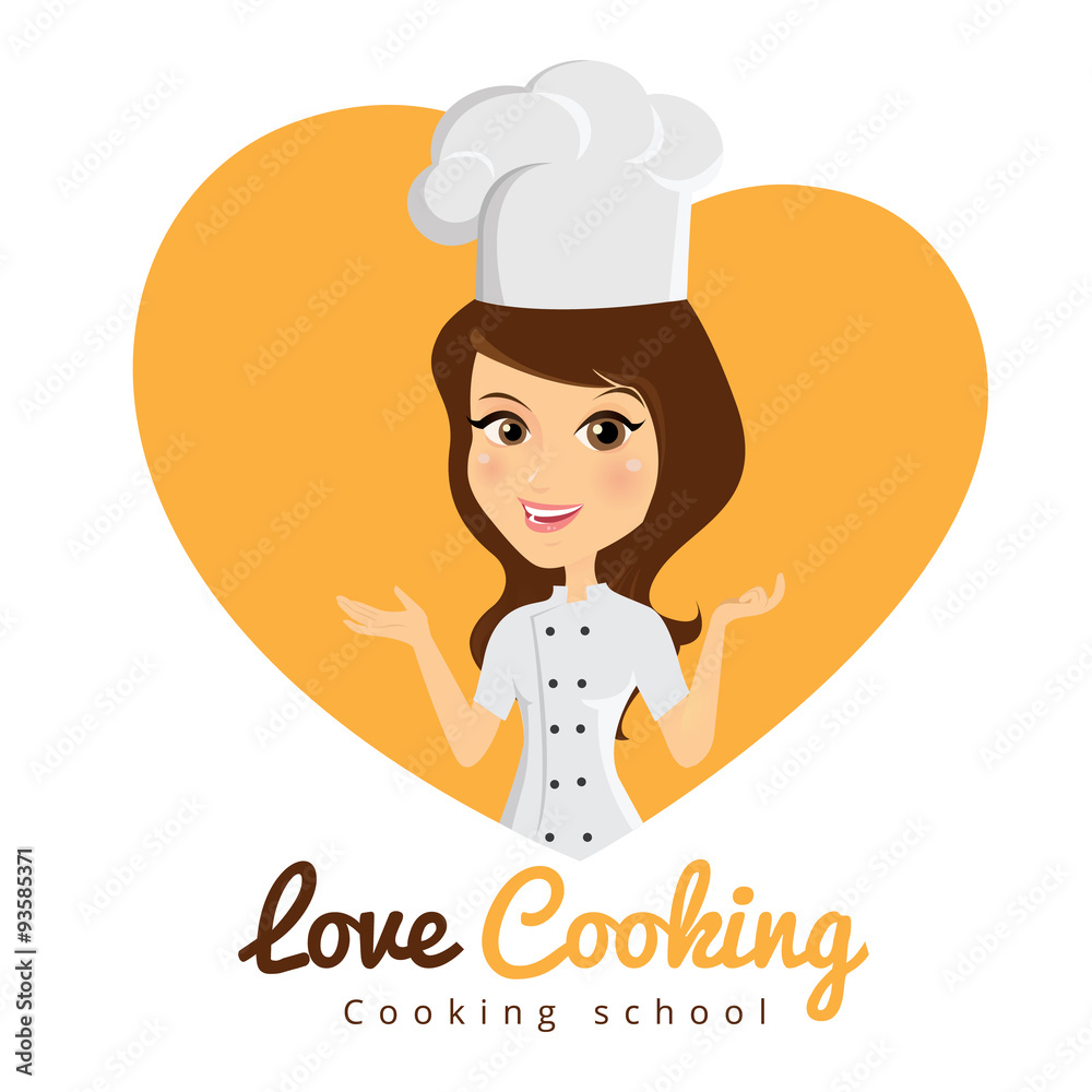 love cooking logo,chef talking,women Talking Stock Vector | Adobe Stock