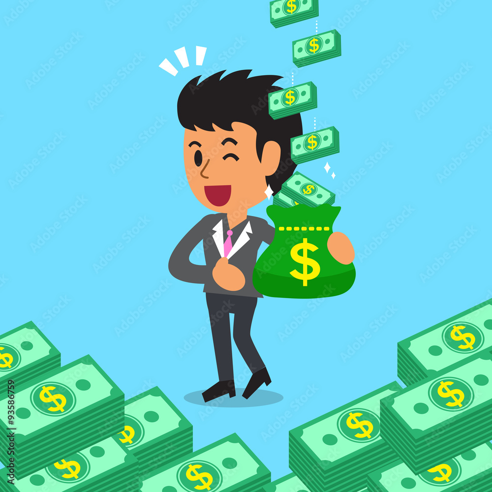 Cartoon businesswoman earning money Stock Vector | Adobe Stock