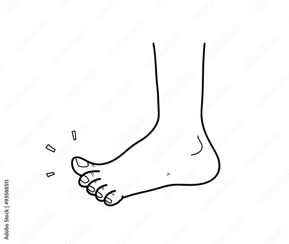 Clean Foot, a hand drawn vector doodle illustration of a clean and ...