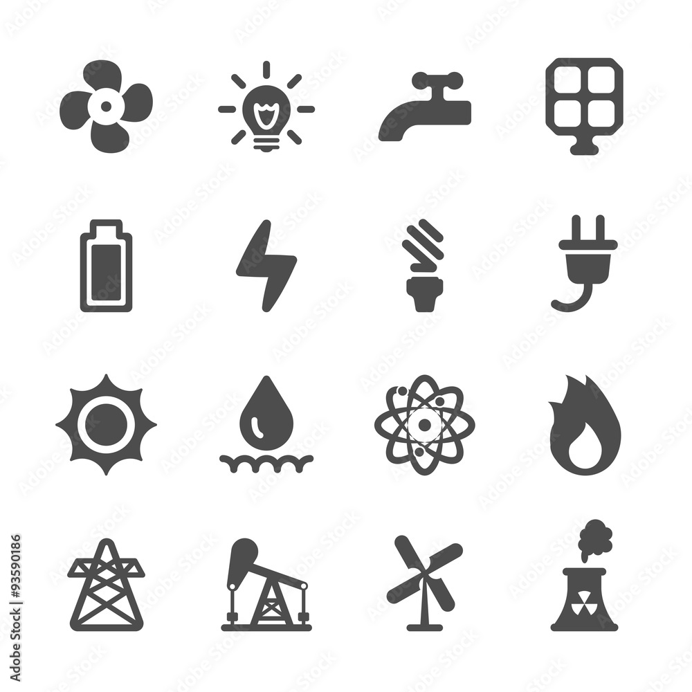 energy icon set, vector eps10 Stock Vector | Adobe Stock