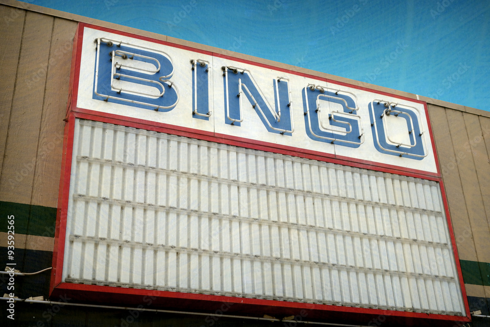 aged and worn vintage photo of bingo sign Stock Photo | Adobe Stock