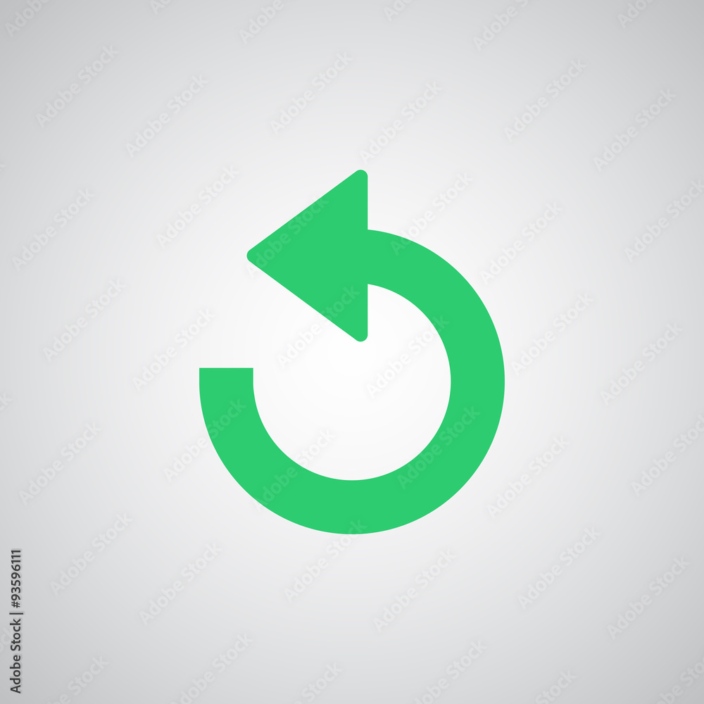 Flat green Undo icon Stock Vector | Adobe Stock