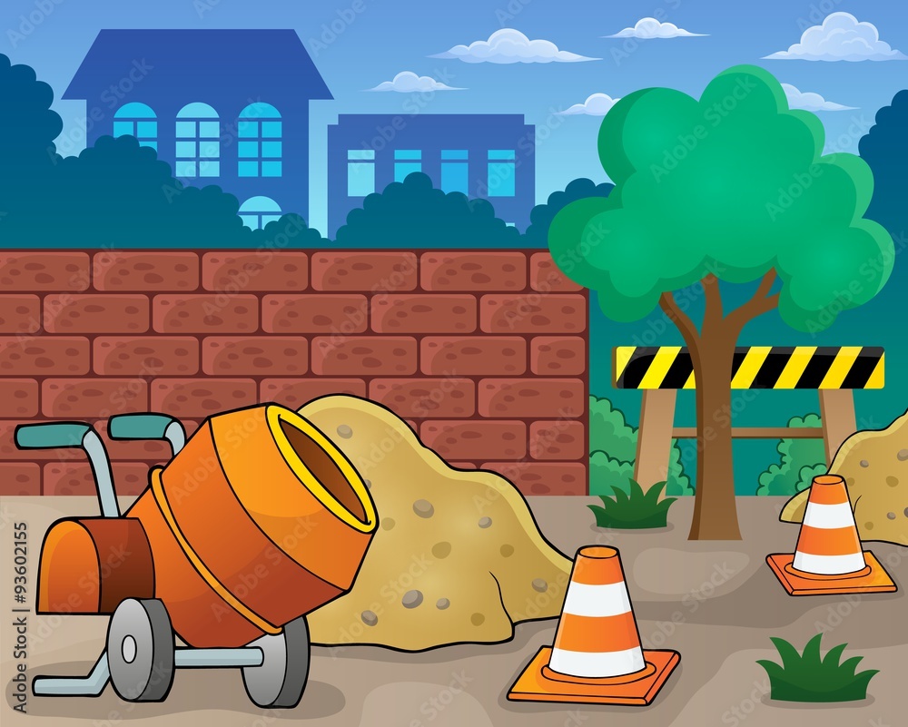 Construction site theme image 1 Stock Vector | Adobe Stock