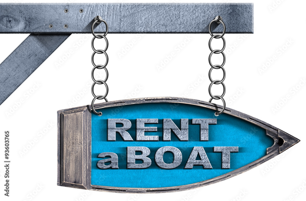 Rent a Boat - Directional Sign with Chain / Wooden directional sign in ...