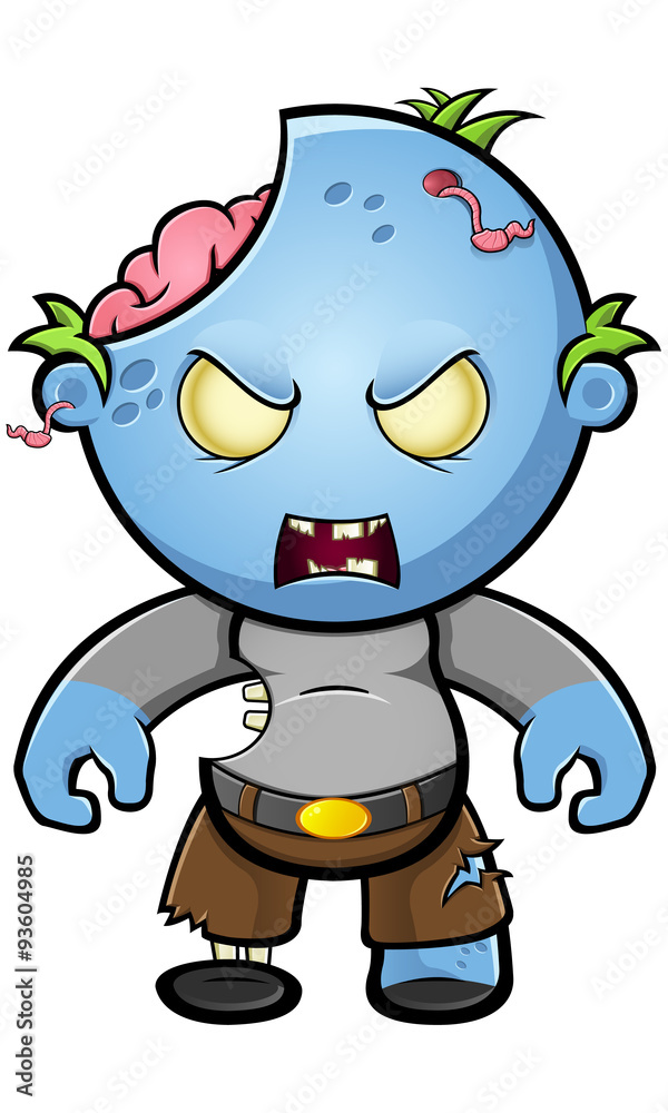 Blue Zombie Character Stock Vector | Adobe Stock