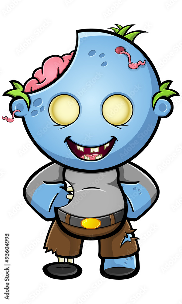 Blue Zombie Character Stock Vector | Adobe Stock