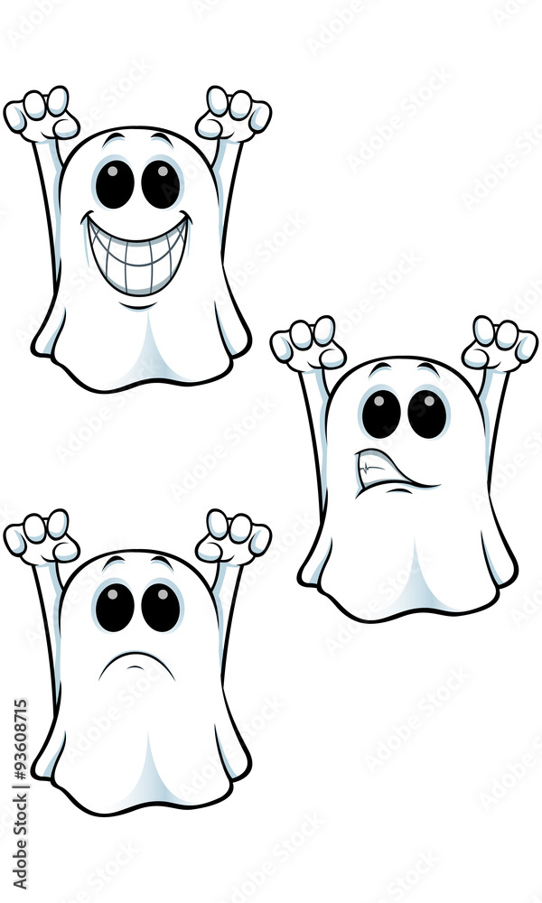 Cartoon Ghost Character - Set 2 Stock Vector | Adobe Stock