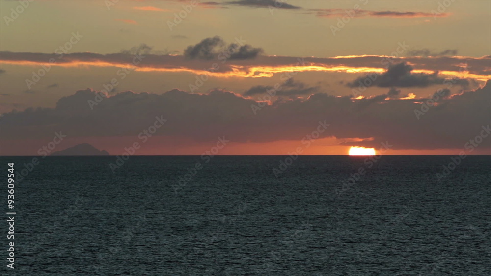 Beautiful Sunset over Caribbean Ocean Antigua HD 1381 Stock Video ...