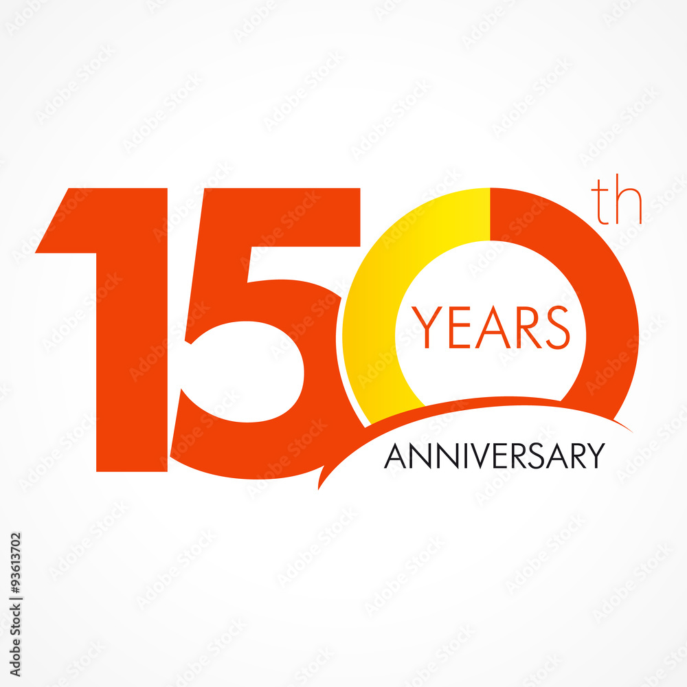 150 years anniversary logo. Template logo 150th anniversary with a ...