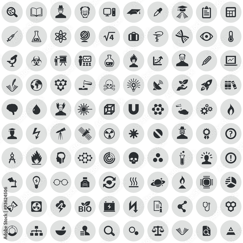 science 100 icons universal set Stock Vector | Adobe Stock
