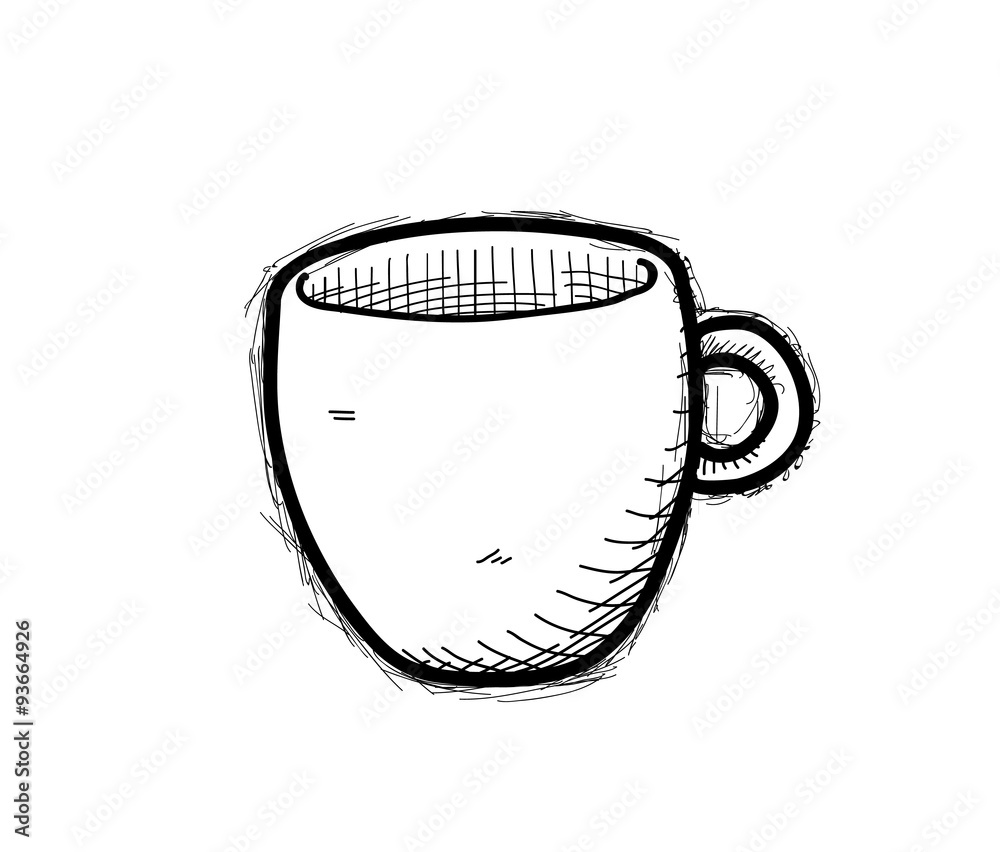 Mug Doodle, a hand drawn vector doodle illustration of a drinking mug ...