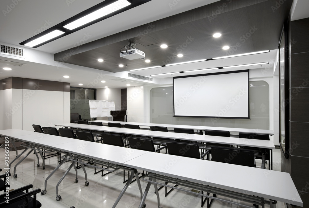 Clean simplicity office conference room interiors Stock Photo | Adobe Stock
