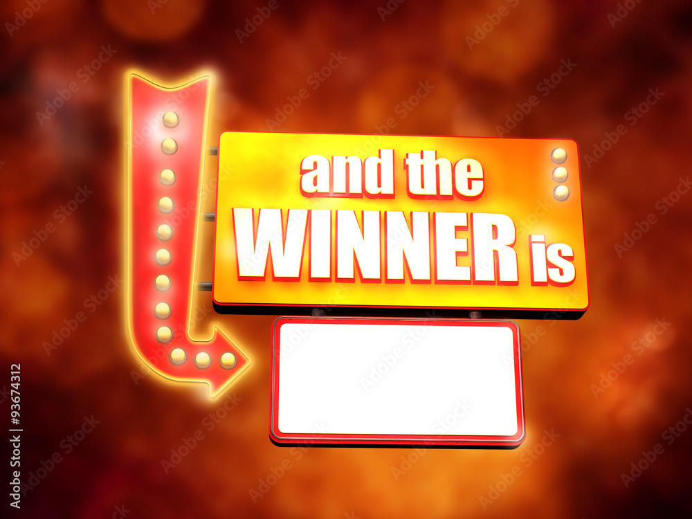 and the Winner is - Schild Retro Light Stock Illustration | Adobe Stock