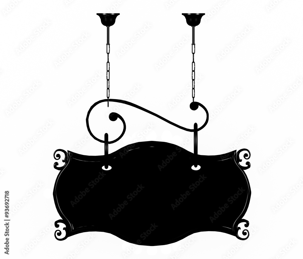 Black metal signage isolated on white background Stock Illustration ...