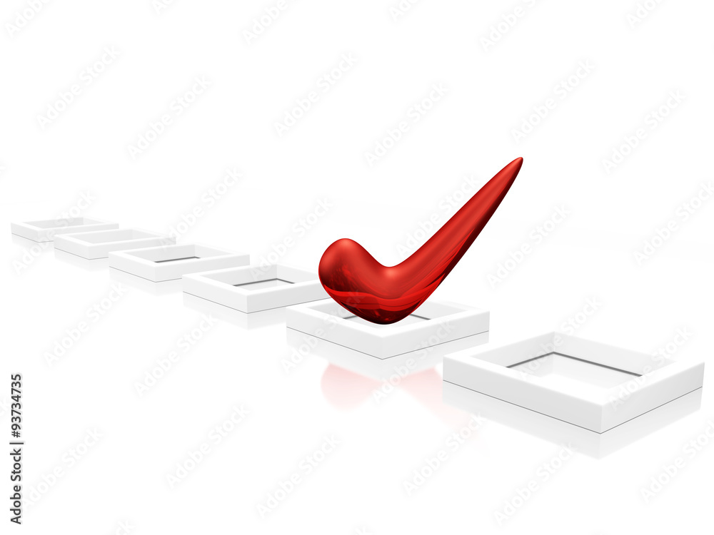 Red Tick Mark on Checklist Stock Illustration | Adobe Stock