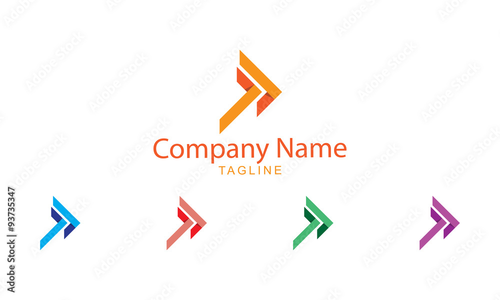 Vetor do Stock: Arrow Logo Vector - two arrows Folds Paper design ...