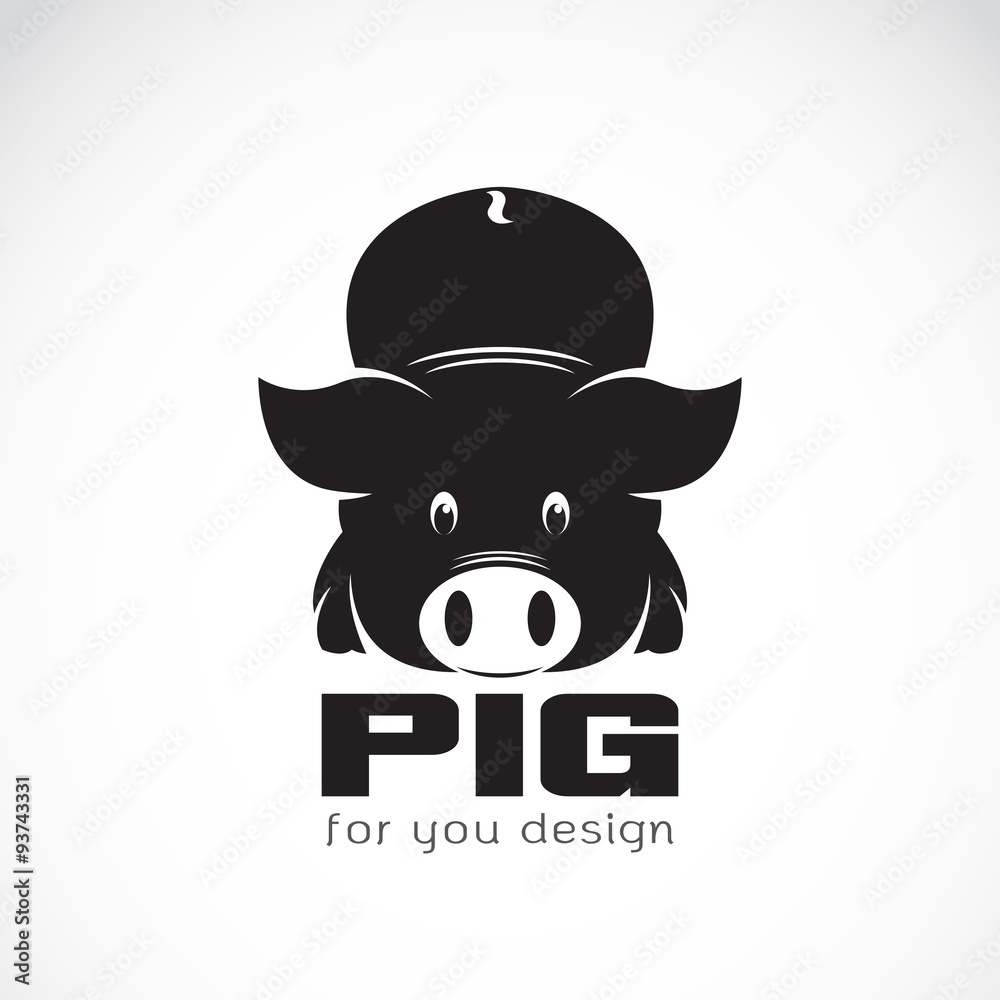 Vector of a pig design on white background. Animals. Stock Vector ...