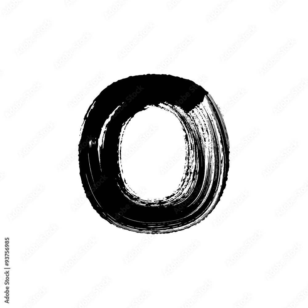 Letter O hand drawn with dry brush Stock Vector | Adobe Stock