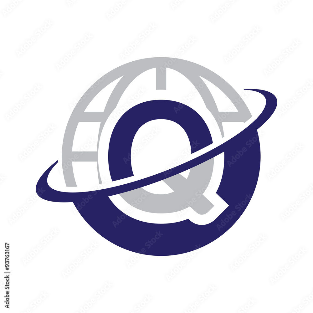Initial Globe logo Q Stock Vector | Adobe Stock