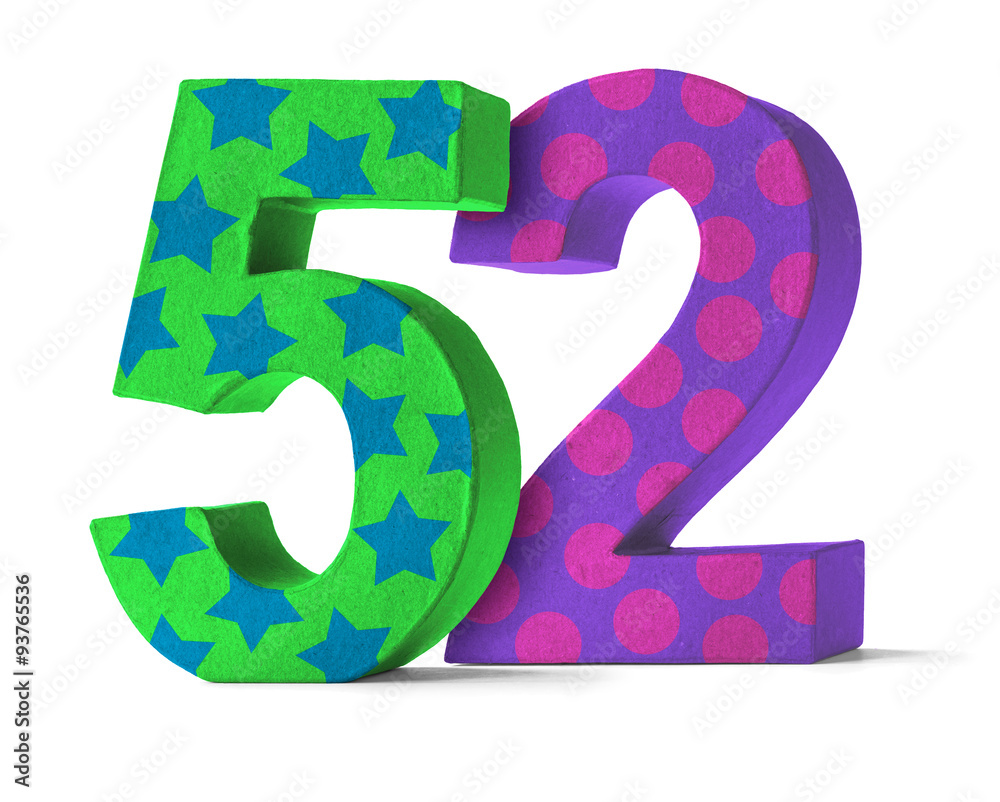 Bunte Zahl aus Pappe - Nummer 52 Stock-Foto | Adobe Stock Bunte Zahl aus Pappe - Nummer 52 Stock-Foto | Adobe Stock