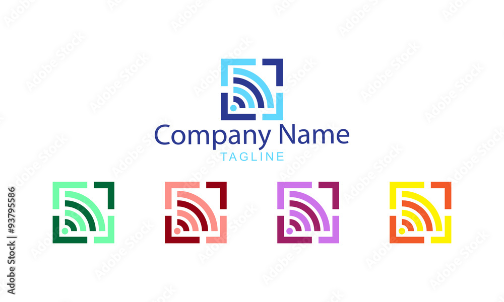 Wifi Wireless Logo Vector Stock Vector | Adobe Stock