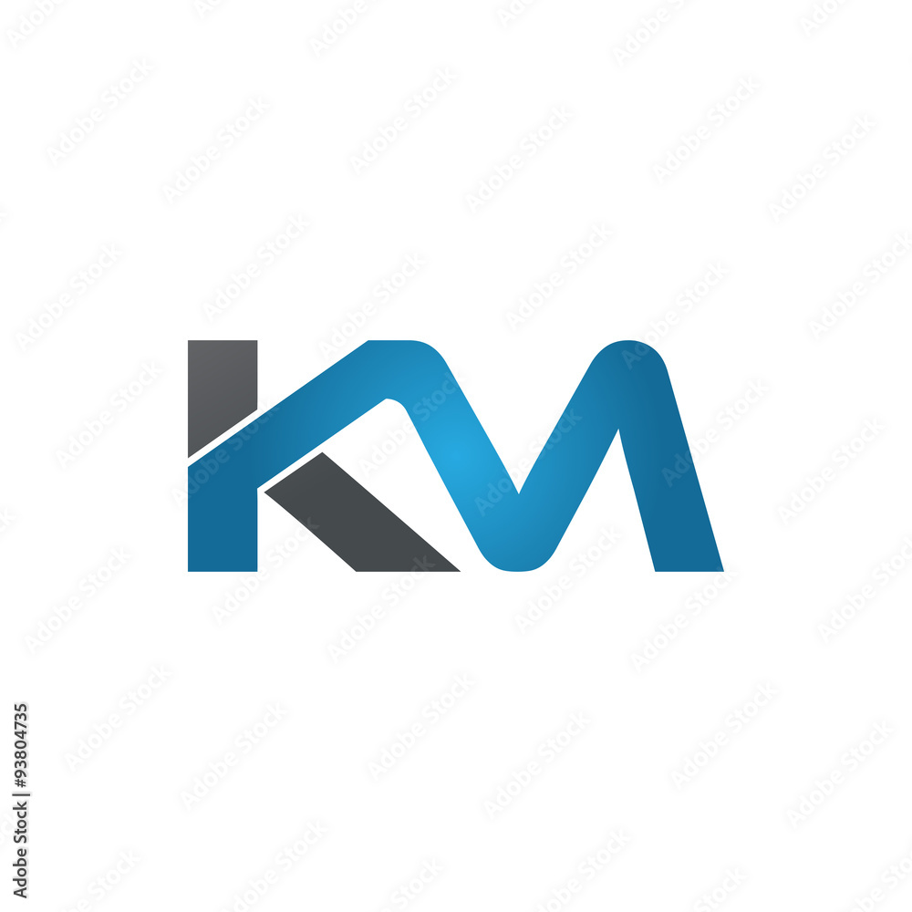KM company linked letter logo blue Stock Vector | Adobe Stock