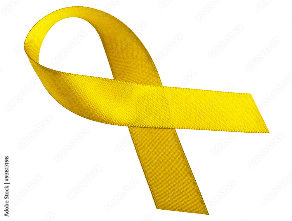 Yellow ribbon isolated on a white background Stock Photo | Adobe Stock