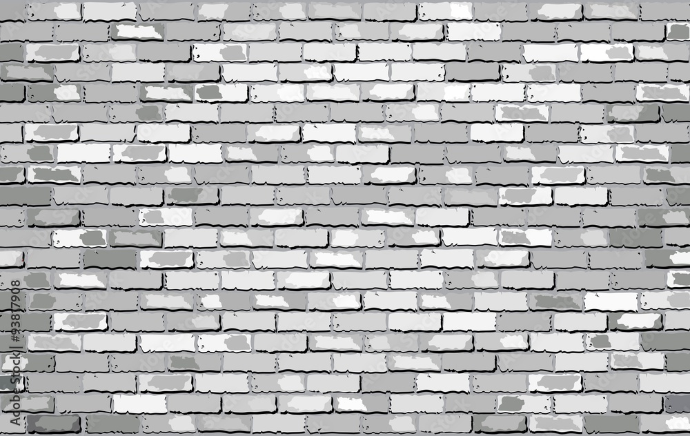 White Brick Wall, Retro white brick wall Vector, Seamless realistic ...