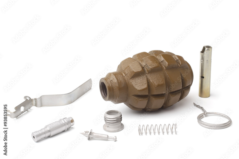 Disassembled hand grenade Stock Photo | Adobe Stock
