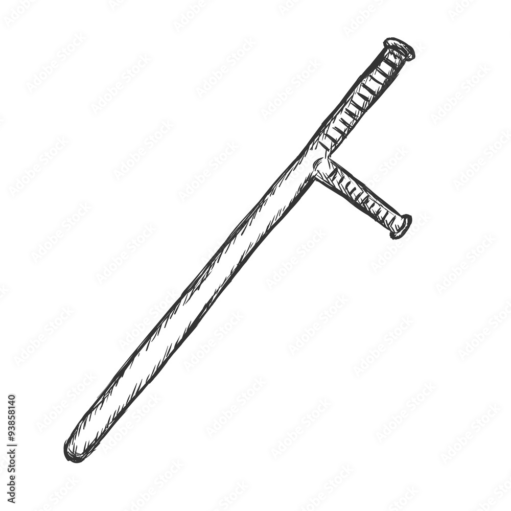 Vector Sketch Police Baton Stock Vector | Adobe Stock