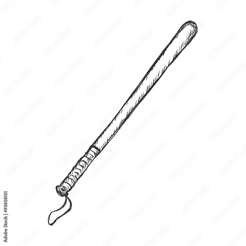Vector Sketch Police Baton Stock Vector | Adobe Stock