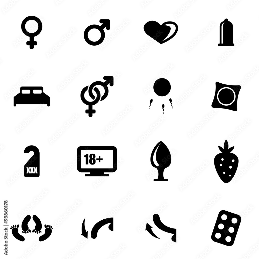 Vector Black Sex Icon Set Stock Vector Adobe Stock