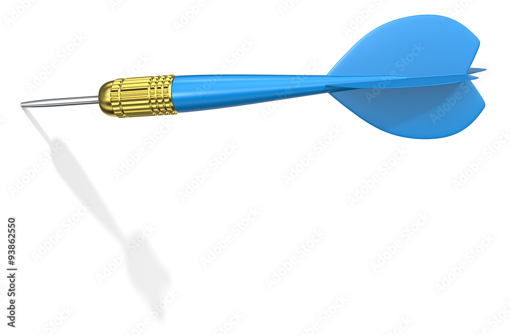 Dart Arrow. Classic blue Dart Arrow. Shadow on White background. Stock ...