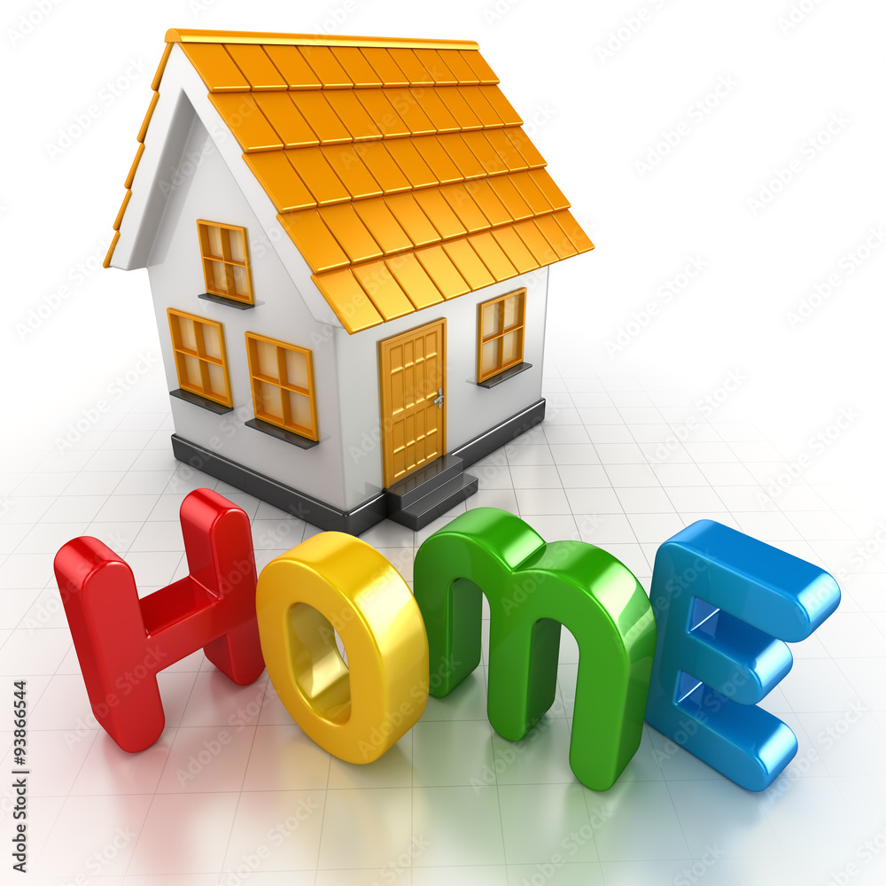 Home model and text Stock Illustration | Adobe Stock