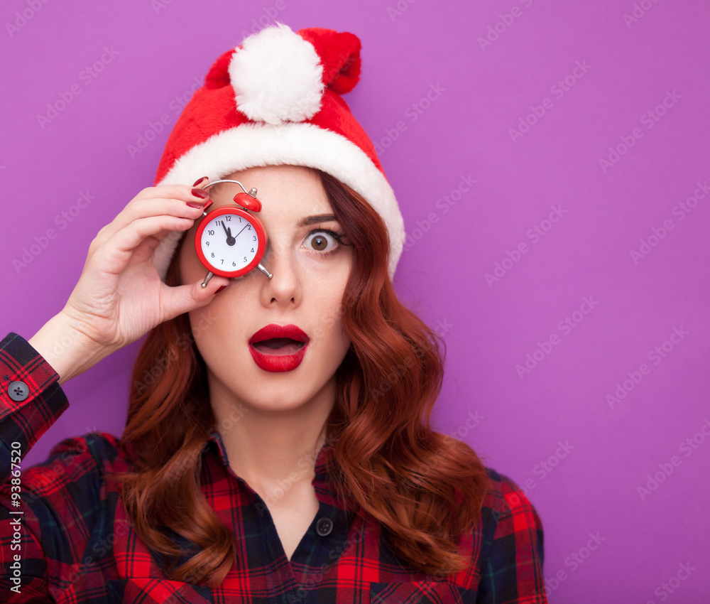 Girl with clock Stock Photo | Adobe Stock
