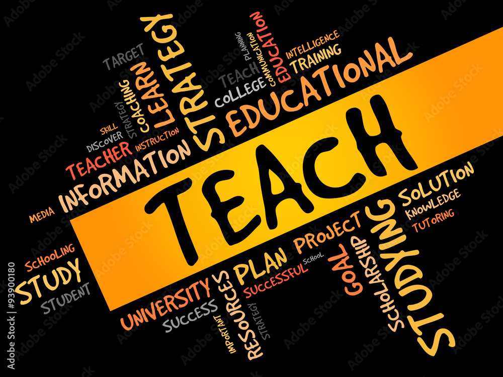 TEACH word cloud, education concept Stock Vector | Adobe Stock