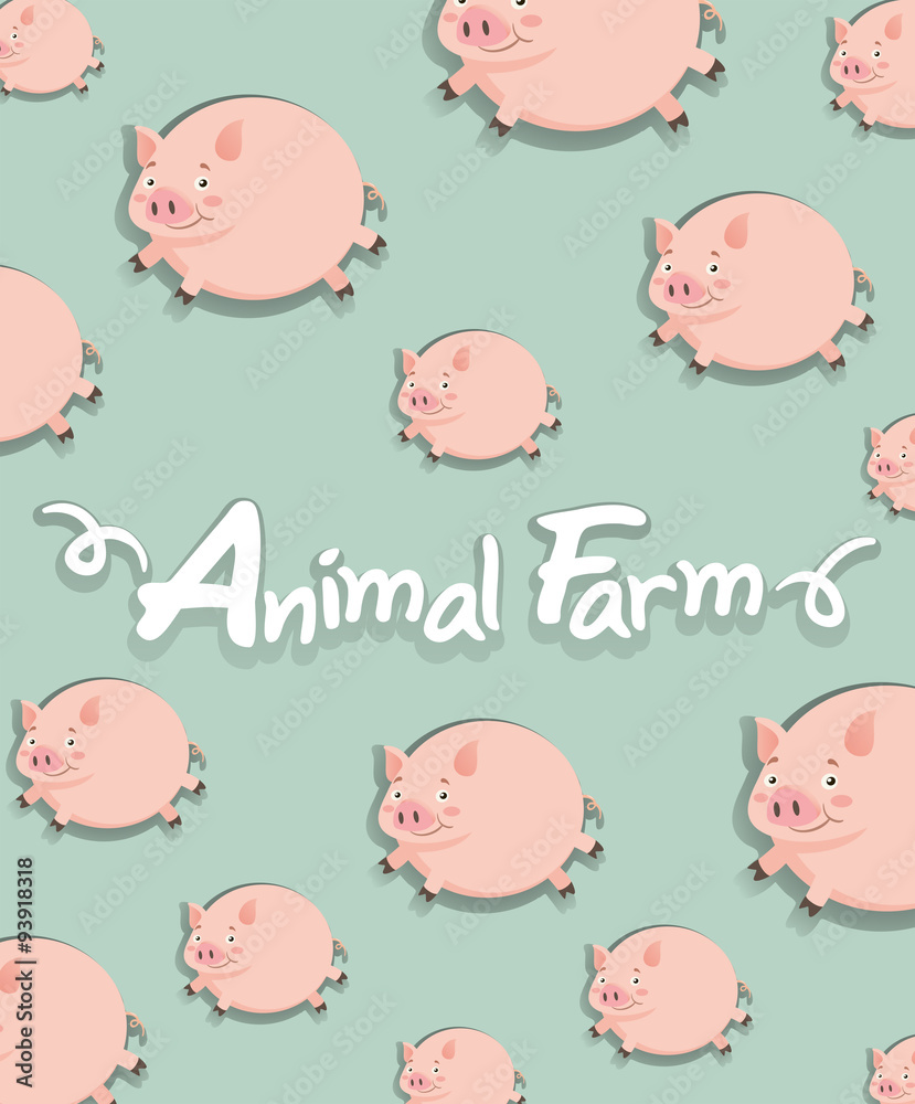 Farm animal with pigs background Stock Vector | Adobe Stock