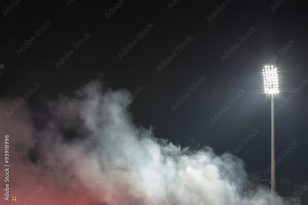 stadium lights and smoke Stock Photo | Adobe Stock