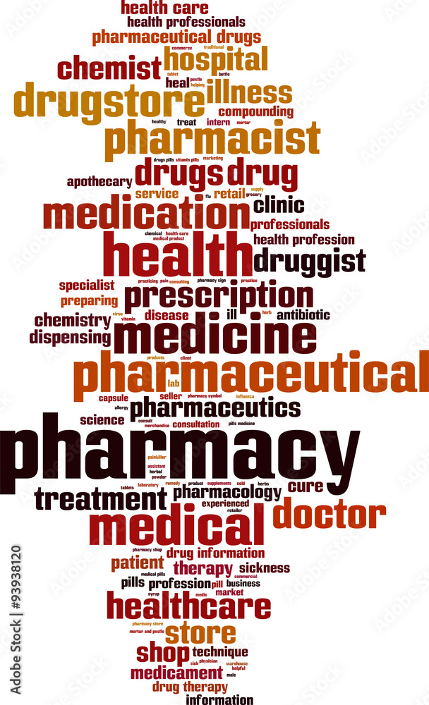Pharmacy word cloud concept. Vector illustration Stock Vector | Adobe Stock
