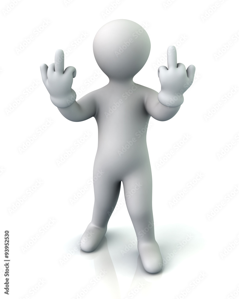 Man showhing middle finger Stock Illustration | Adobe Stock
