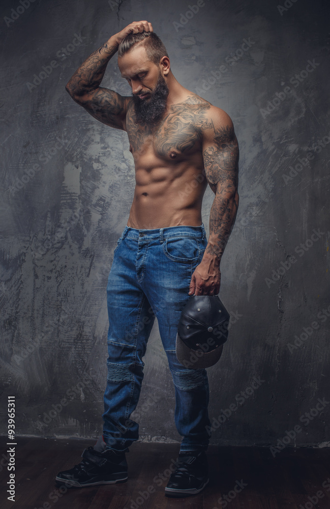 Full body portrait of muscular man. Stock Photo | Adobe Stock