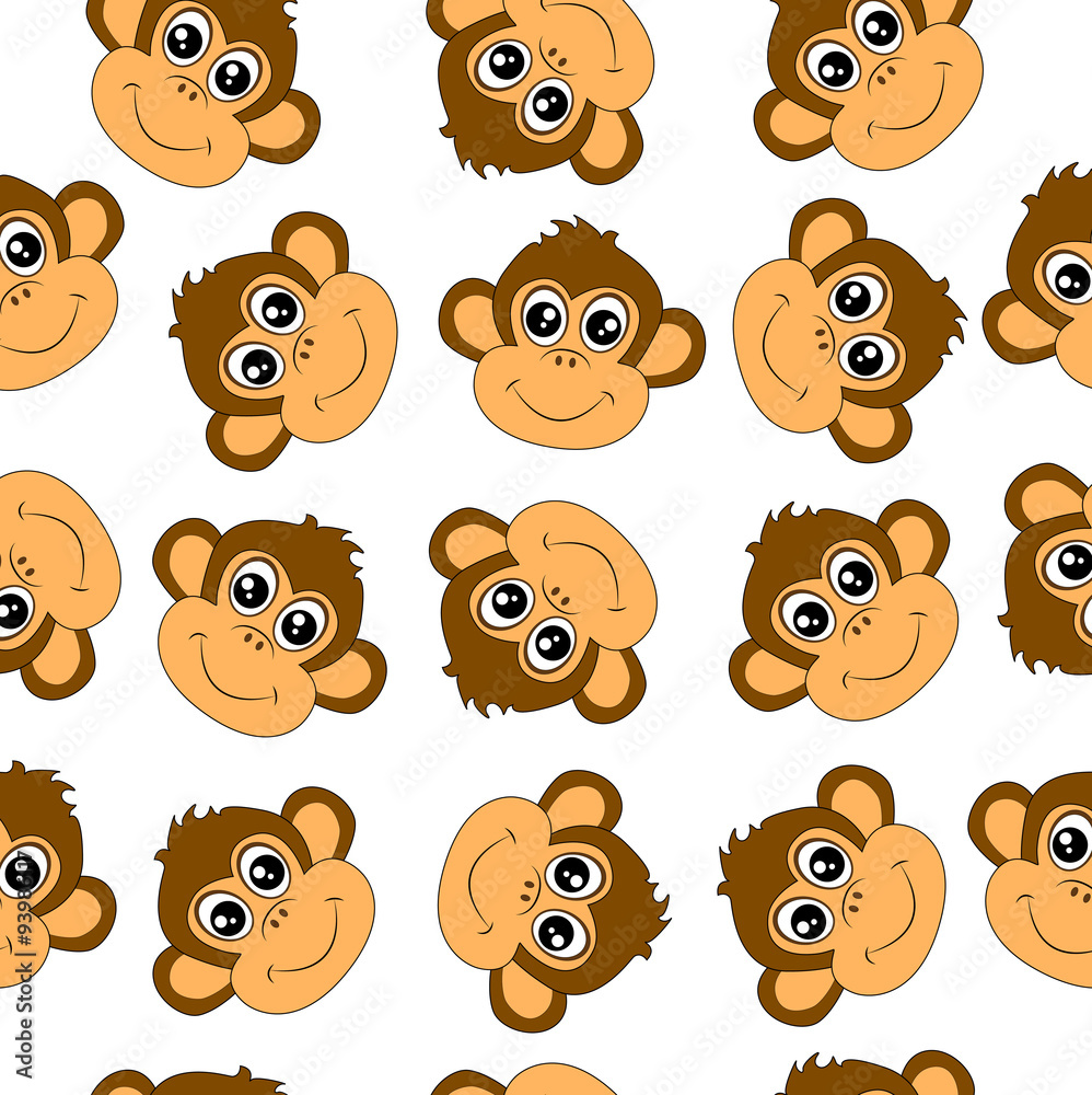 Seamless background with monkeys Stock Illustration | Adobe Stock